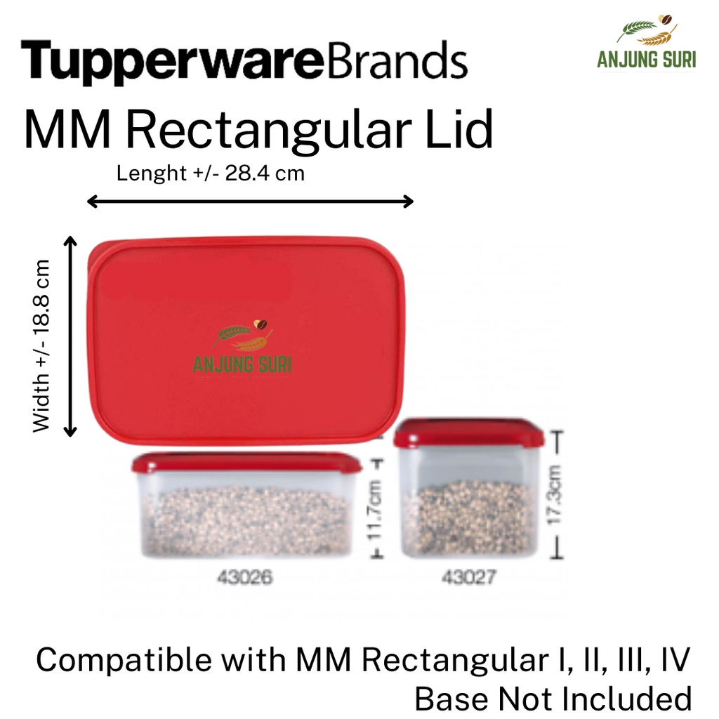 Tupperware Modular Mates Lid Penutup - MM Seal Tupperware Lid Cover ...