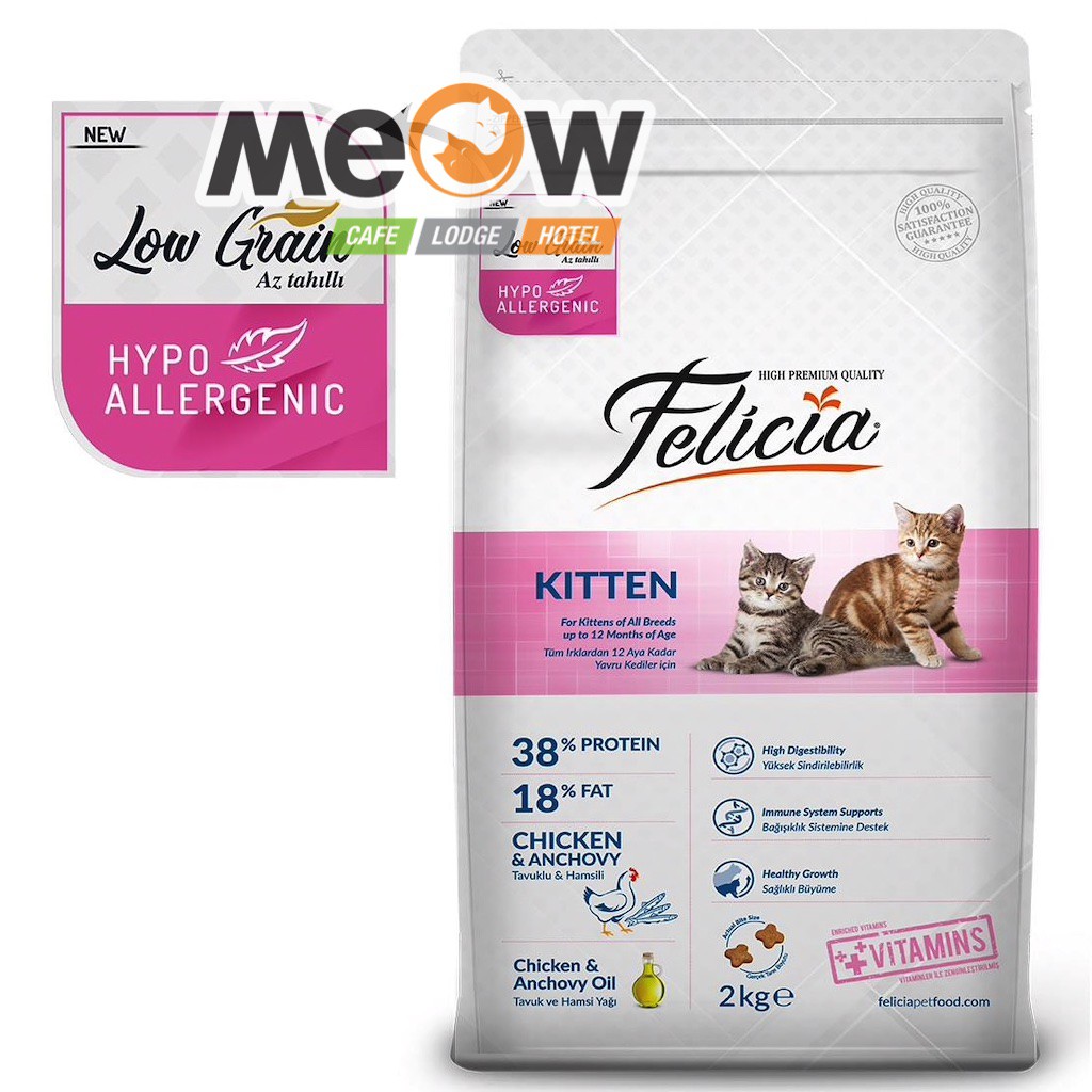 (ORIGINAL 2KG PACK) FELICIA KITTEN DRY CAT FOOD CHICKEN & ANCHOVY HIGH ...