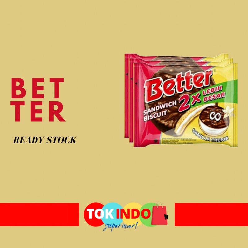 [CLEARANCE!] Biskuit Better Sandwich Vanilla Cream Mayora Indonesia Exp ...