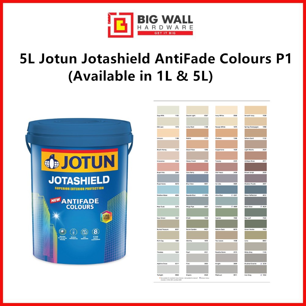 5L Jotun Jotashield AntiFade Colours (Available in 1L, 5L & 15L ...