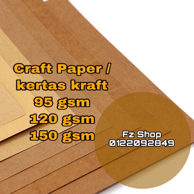 A4 10pcs 95gsm 120gsm 150gsm 175gsm CRAFT PAPER BROWN PAPER KERTAS KRAF ...