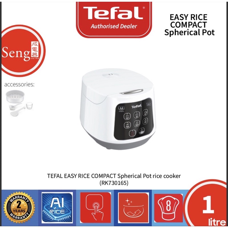 Tefal Rice Cooker 1L (8 Programs) Easy Rice Compact: One step away from tasty & fluffy rice ...
