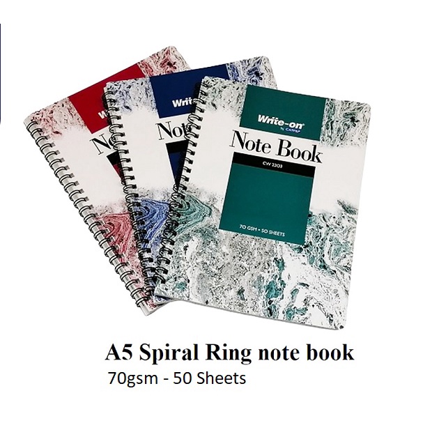 Campap Ring note Book CW2203 Wire O A5 Size (70gsm ,50pages) | Shopee ...