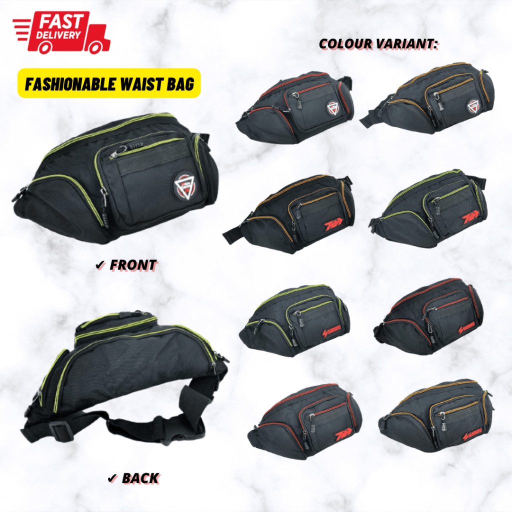 Fashionable Waist Bag Unisex Pouch Bag Sling Bag Beg Lelaki Beg Fashion ...