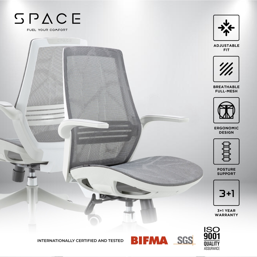 SPACE Ergonomic Chair Lite - 4 Years Official Warranty (Office Chair ...