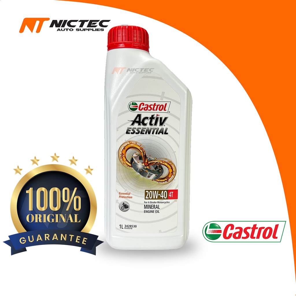 CASTROL GO (CASTROL ACTIV ESSENTIAL) 4T 20W-40 SG (1L) 100% ORIGINAL ...