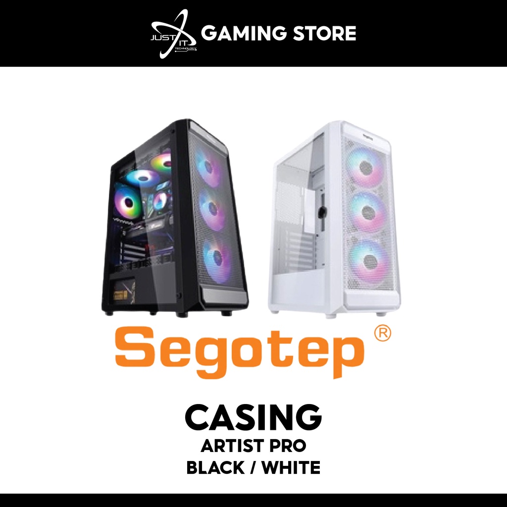 SEGOTEP ARTIST PRO ATX GAMING CASE ( BLACK / WHITE ) | Shopee Malaysia