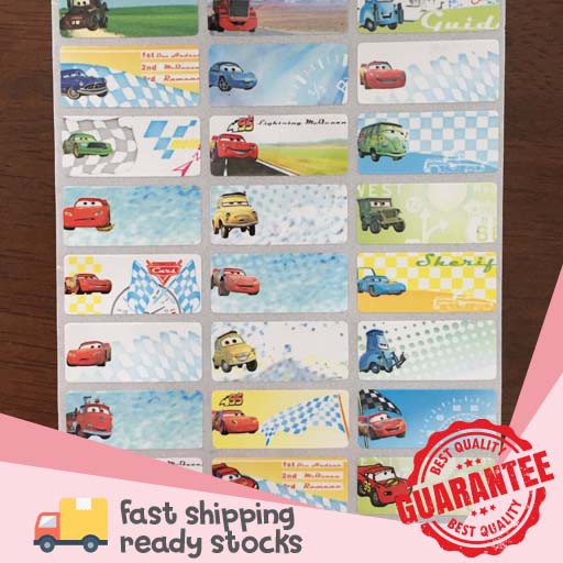 Cars Sticker Name / Book Sticker / Cartoon Sticker / Waterproof Sticker ...
