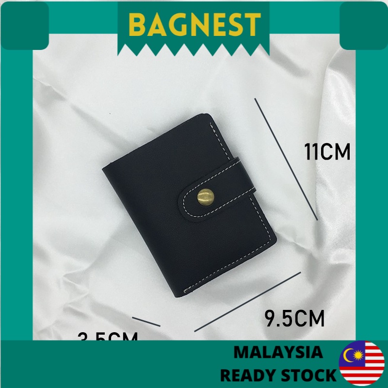 Small Women Purse Card Holder PU Leather Small Short Button Wallet Beg ...