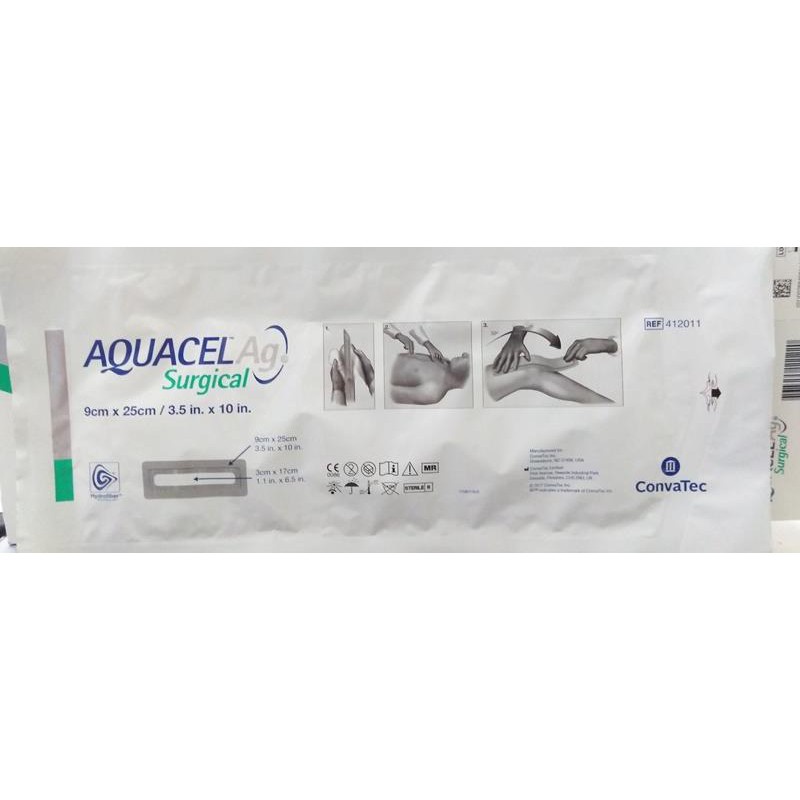 AQUACEL Surgical AG (with silver) Cover Wound Dressing 9x25cm 1 pcs ...