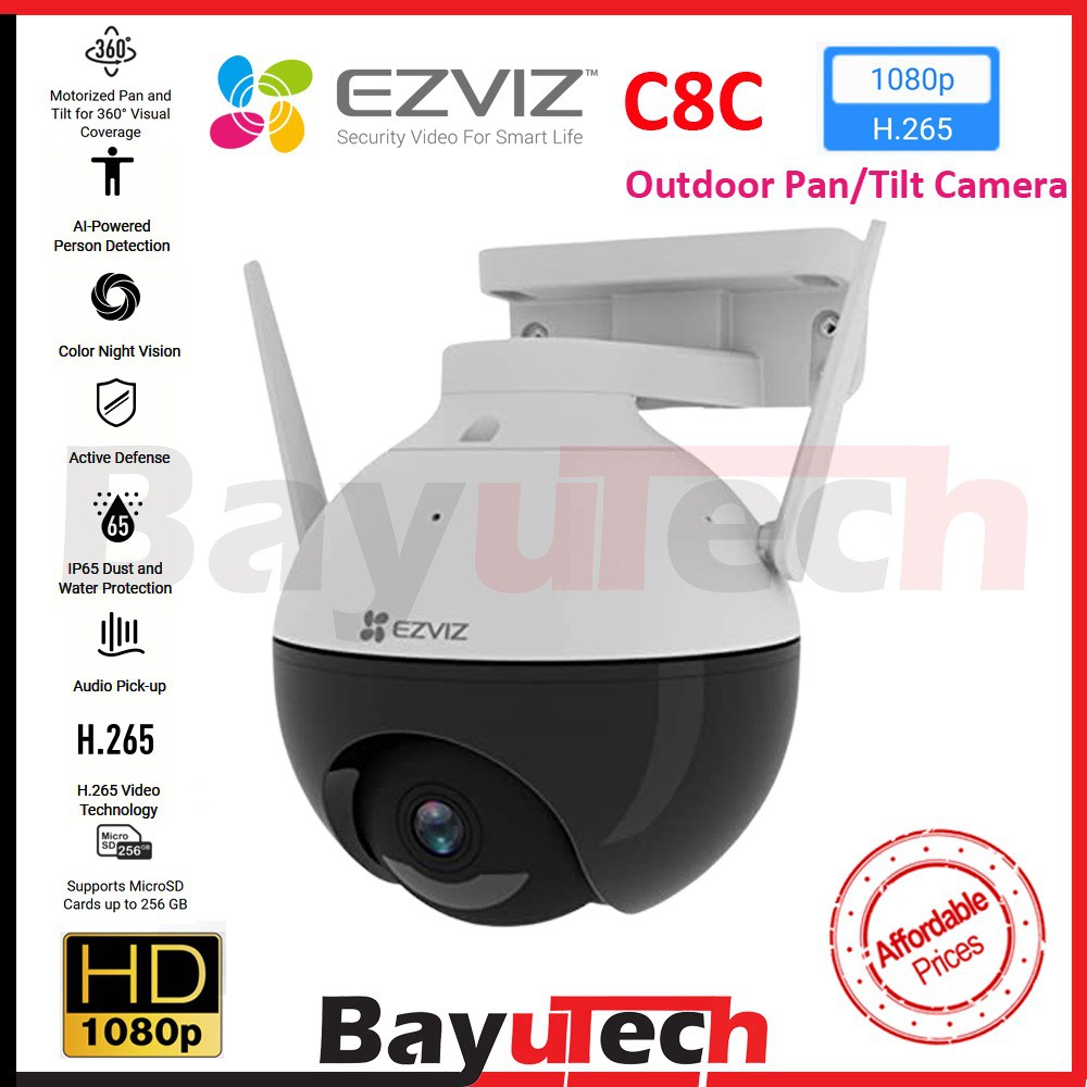[NEW] EZVIZ C8C 1080P (2MP) 32/64/128/256GB PTZ Pan & Tilt Outdoor ...