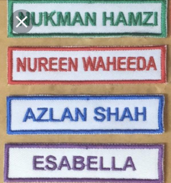 name tag sulam, embroidery name tag(sulam nama) | Shopee Malaysia
