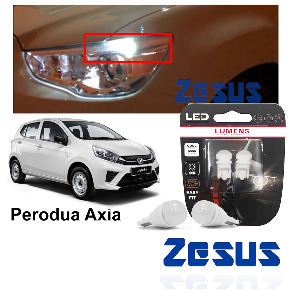 Perodua Axia 2PC LED Bulb T10/W5W 6000K White LED for Side Door Light ...
