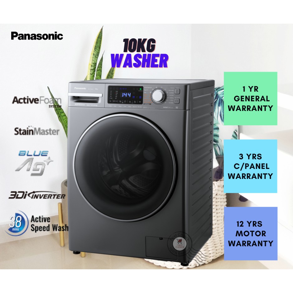 Panasonic 10KG NA-V10FX2LMY ECONAVI Inverter Blue Ag+ Front Load Washer ...