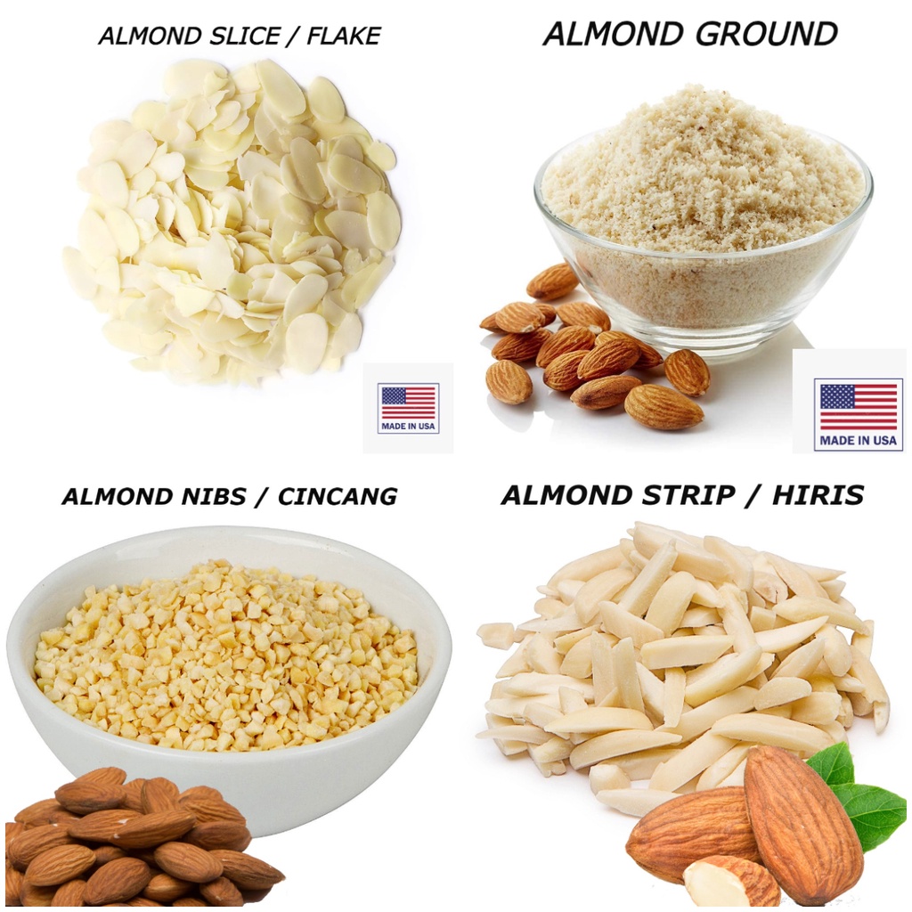 ( 100g | 250g ) Almond Flakes | Nib | Slivered | Ground / Badam Nipis ...
