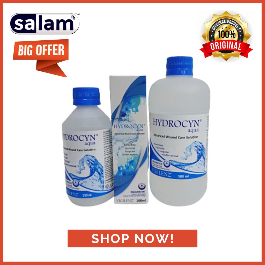 HYDROCYN AQUA ADVANCED WOUND CARE SOLUTION (100ML / 250ML / 500ML ...