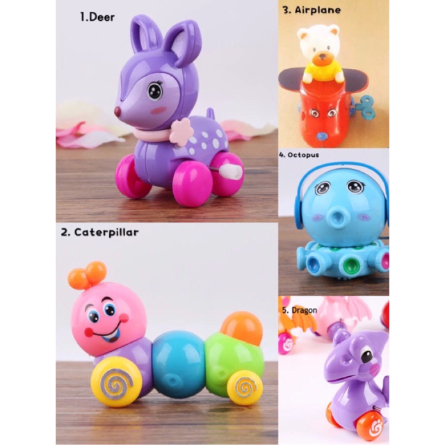 [Ready stock] Kids colorful cute Wind-up Toys Winder electric Education ...