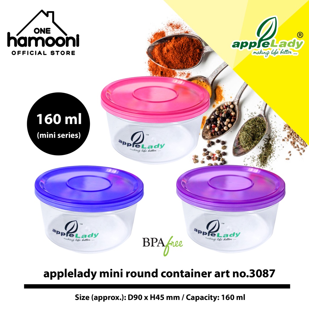 [PROMO]Applelady Mini Round Container/Container/Food Container/Food ...