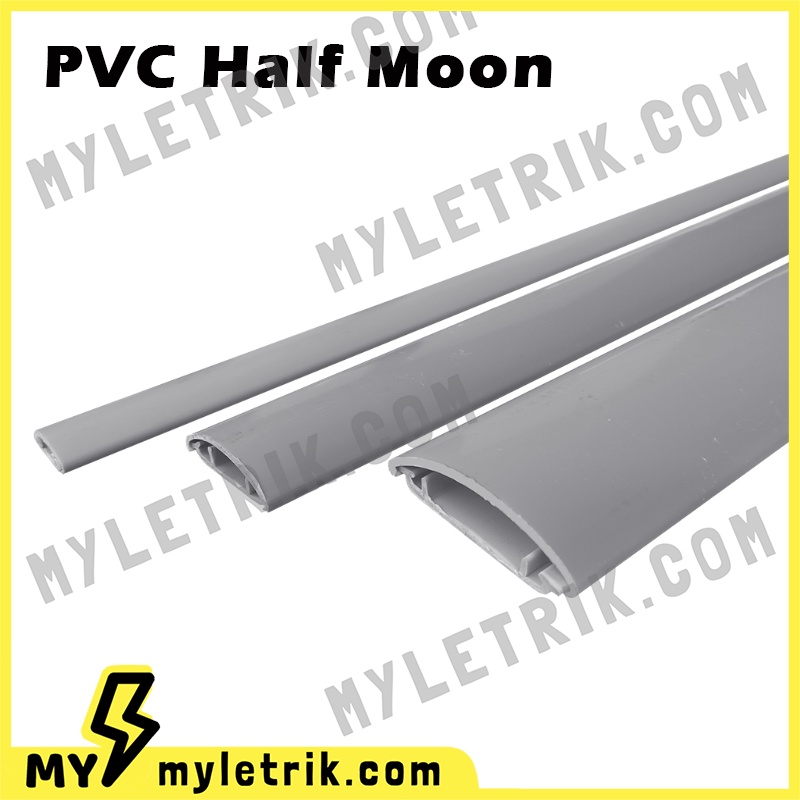 6FT Half Moon Floor Cable Trunking PVC Casing Grey / Lantai Casing ...