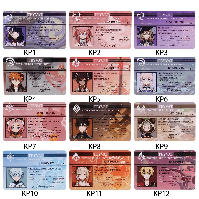 Genshin Impact Anime Id Pvc Cards Photocard Figure Cosplay Collection ...