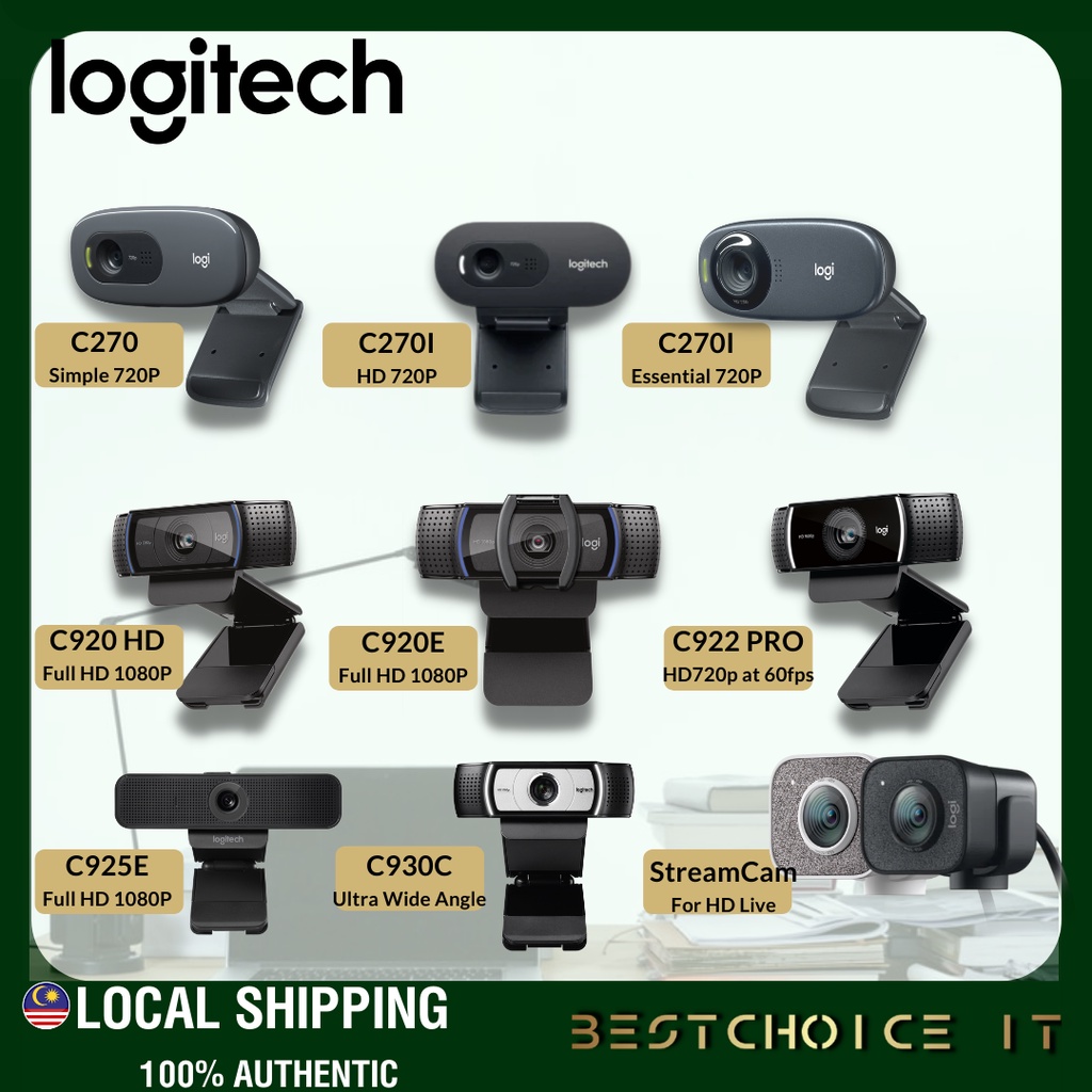 Logitech webcam C270 / C270i / C310 / C920 / C920E / C922 / C925E ...