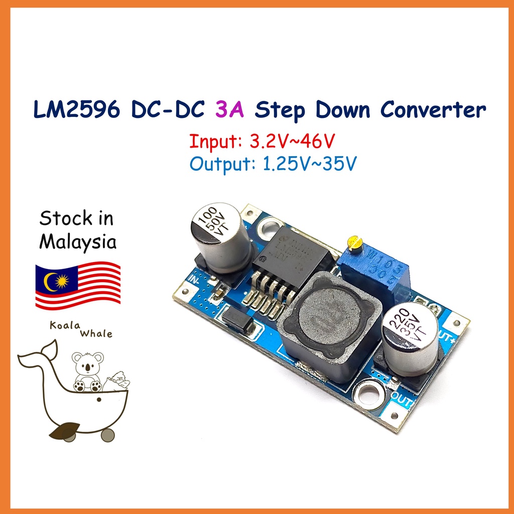 LM2596 DC-DC DC 3A Step Down Converter Voltage Adjustable Buck LM 2596 ...