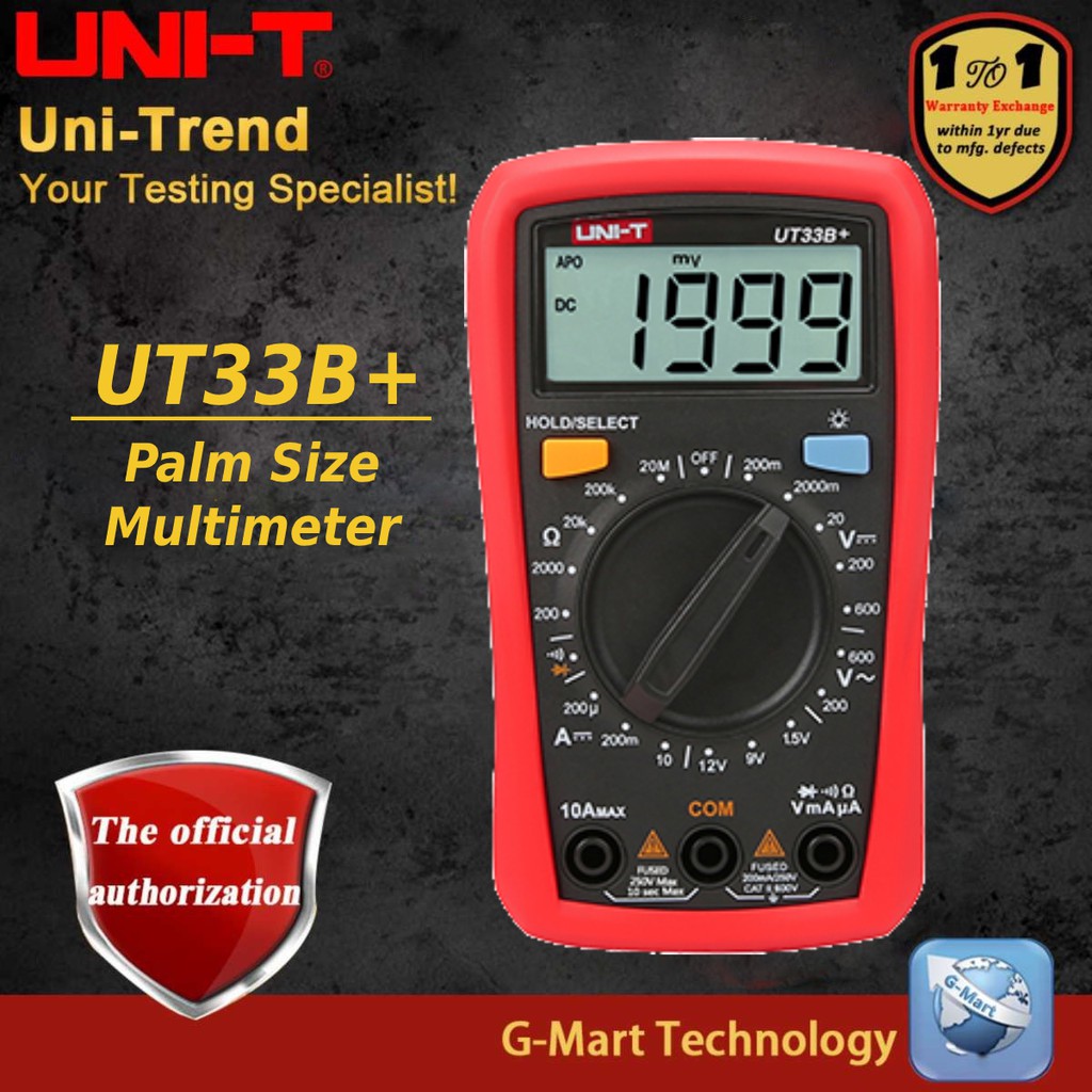 UNI-T UT33B+ UT33C+ UT33D+ UT33A+ Palm Size Multimeter | Shopee Malaysia