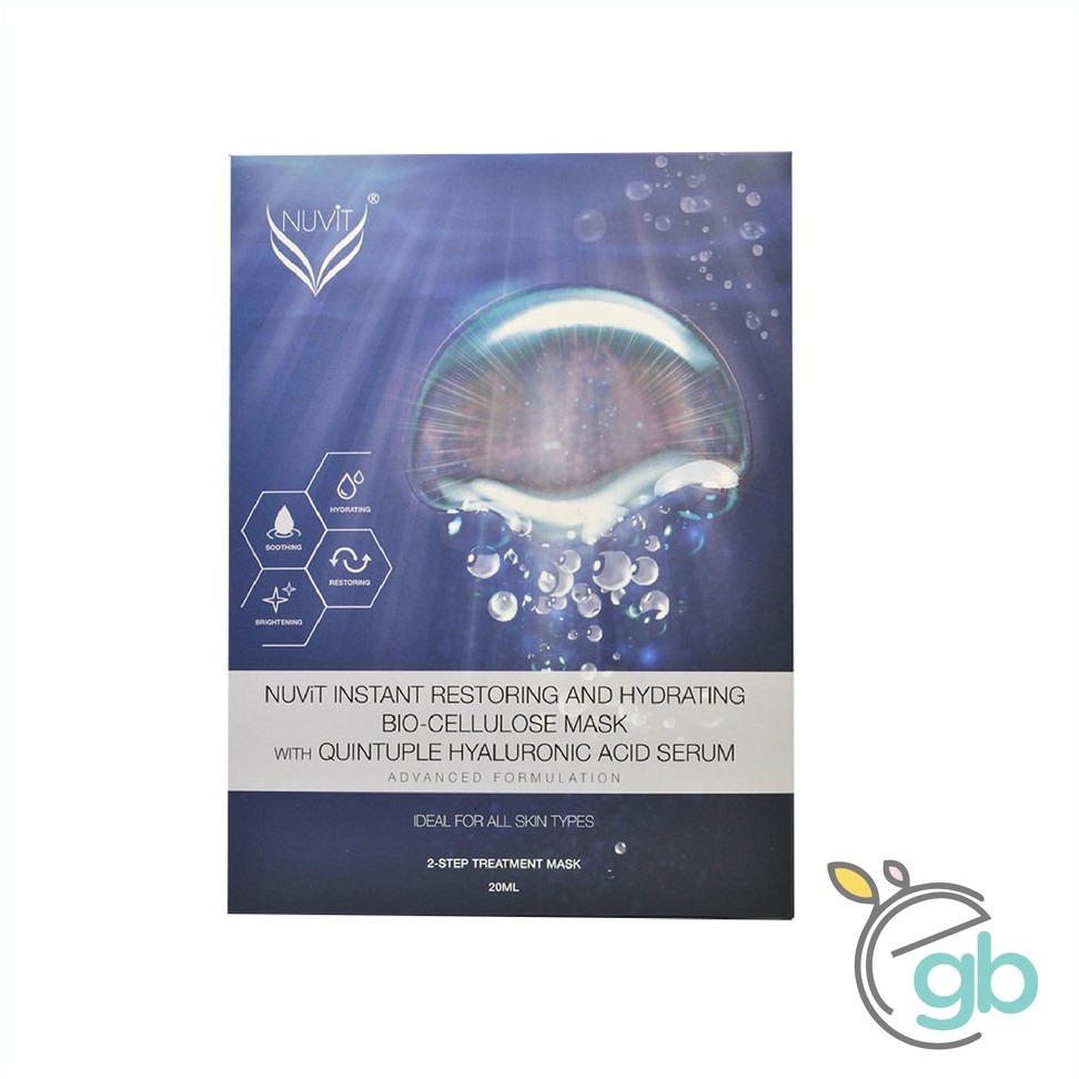 NUViT Instant Restoring and Hydrating Bio-Cellulose Mask with Quintuple ...