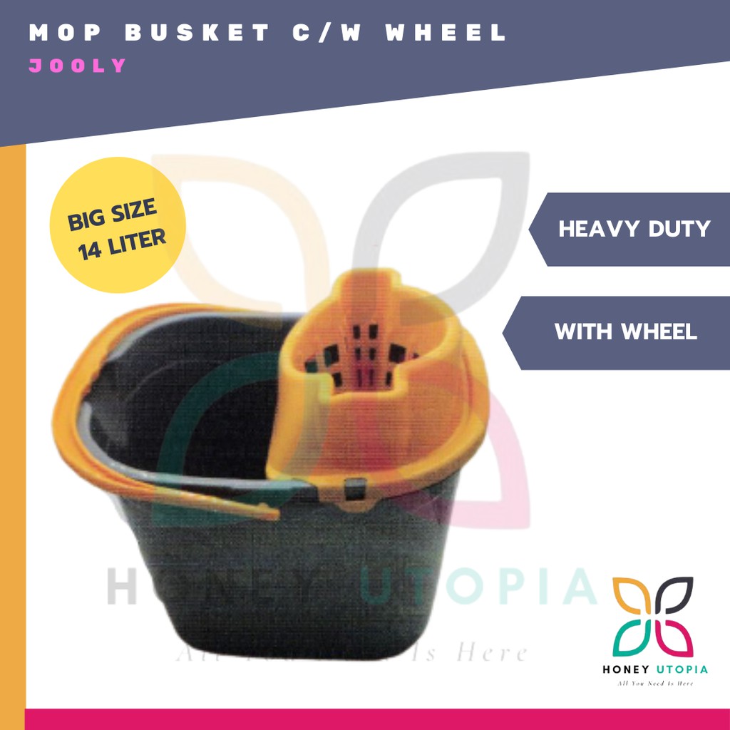 15L Mop Bucket with Wheel/Mop Pail/Baldi Mop Serbaguna/Bekas Plastik ...