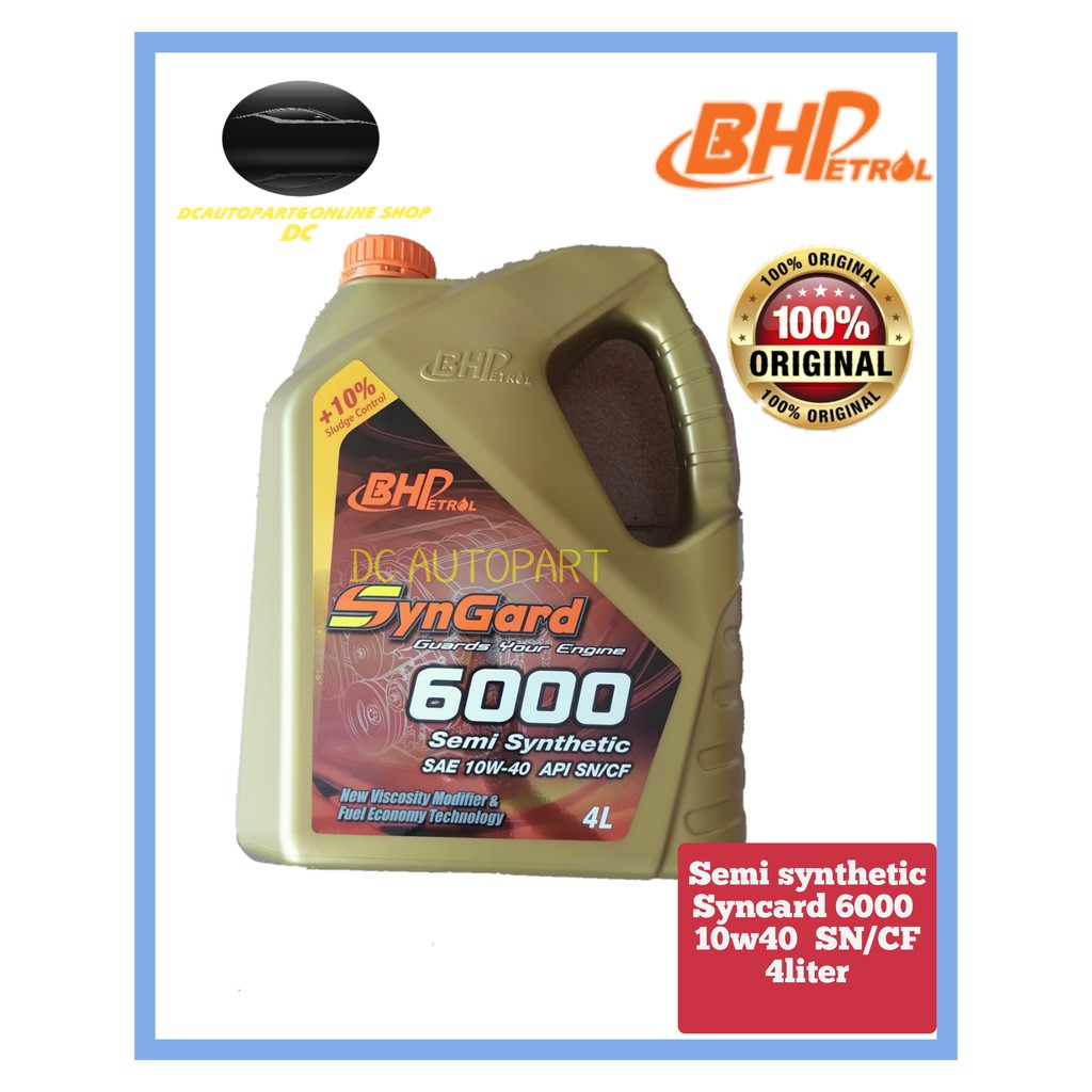 BHP SYNGARD 6000 4 LITER 10W40 SEMI SYNTHETIC ENGINE OIL | Shopee Malaysia