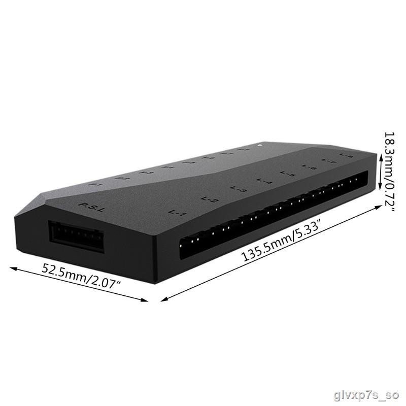 Dou sata powered splitter hub fan controller 5v 3 pin argb pwm pc ...