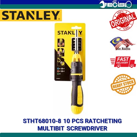 STANLEY 10 PCS RATCHETING MULTIBIT SCREWDRIVER (STHT68010-8) | Shopee ...