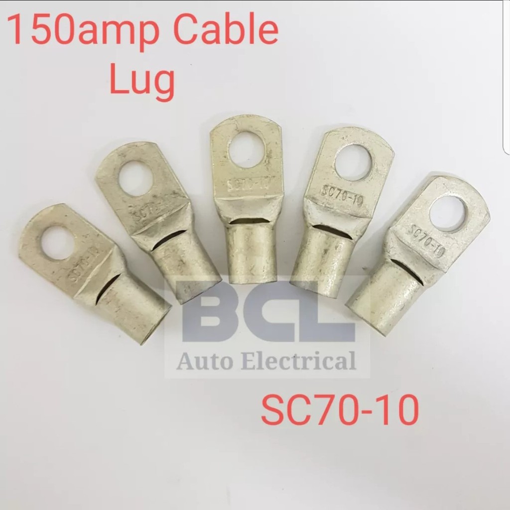 5PCS SC70-10 Tinned Copper Cable Lug Wire Connector Battery Terminal ...