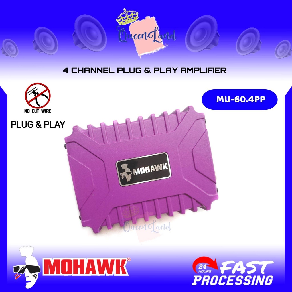 MOHAWK 4 Channel Plug & Play Power Amplifier For Car Android Player ...