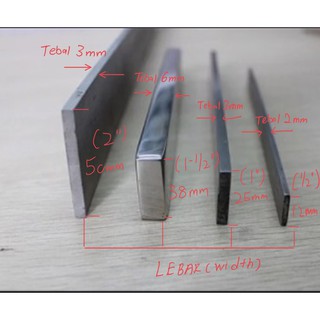 MILD STEEL FLAT BAR (BESI) (1 KAKI KE 5 KAKI ++ PANJANG)(BOLEH ...