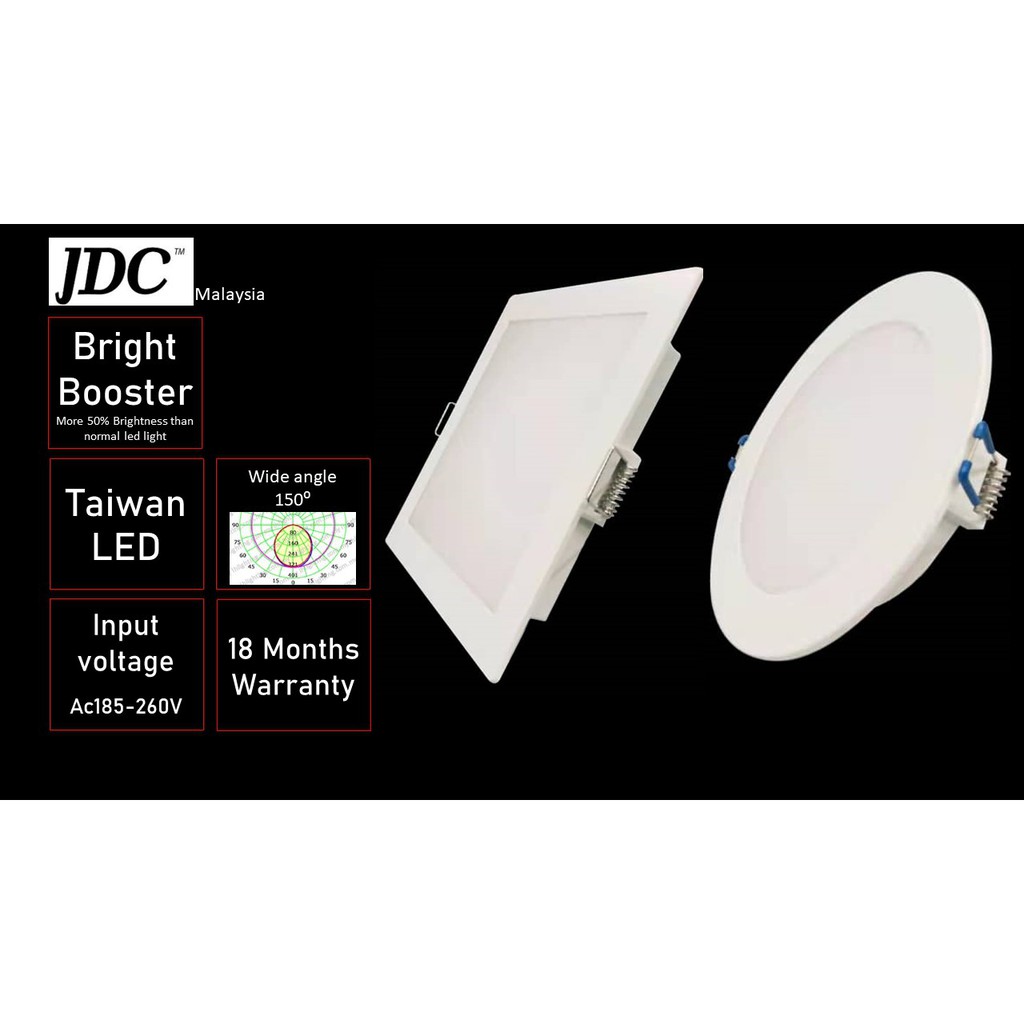 JDC Led Ceiling Recess Down light square & Round 4" 6" [High quality ...