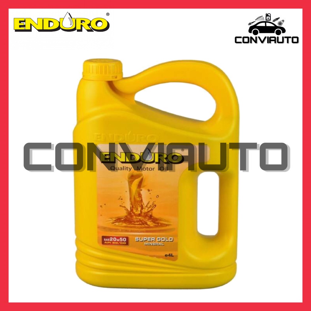 ENDURO SUPER GOLD MINERAL ENGINE OIL SAE 20W-50 API SG/CD 4L | Shopee ...