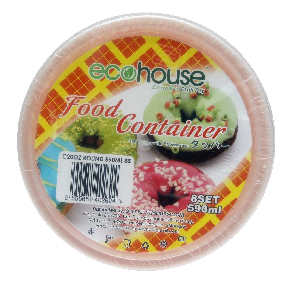 Ecohouse Food Container Round 8 sets 590ml | Shopee Malaysia