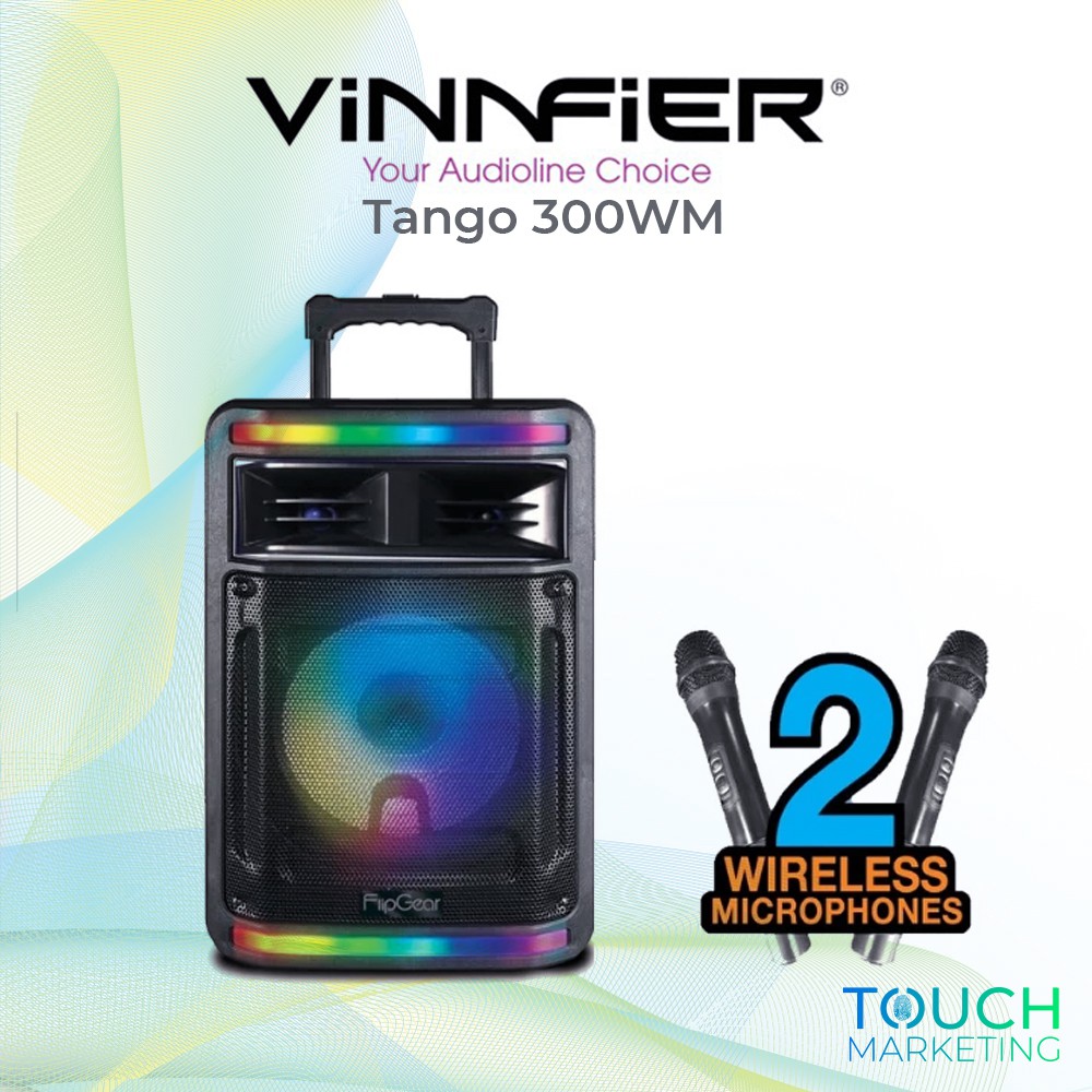 VINNFIER TANGO 300 TROLLEY PORTABLE LOUD SPEAKER 200WATT C/W BLUETOOTH ...