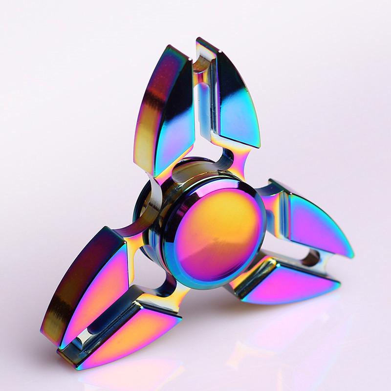 Tri Fidget Hand Spinner luminous Metal Finger Focus Toy ADHD Autism ...