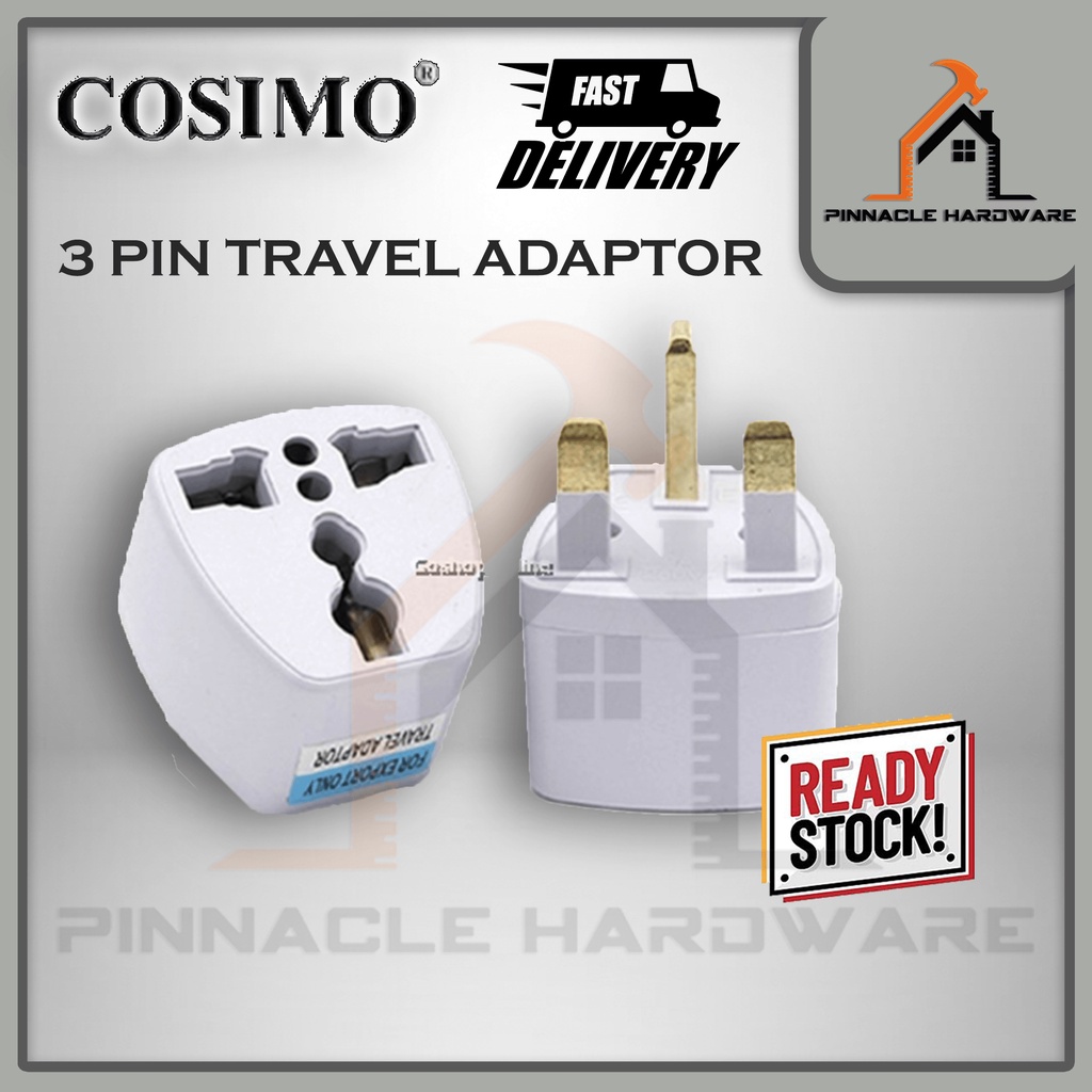 [Pinnacle Hardware] Cosimo Universal/International UK 3 Pin Travel Plug ...