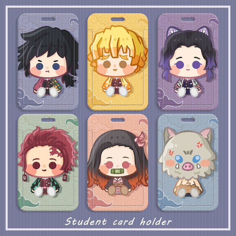 Anime Demon Slayer ID card holder Student card cover bus card ...