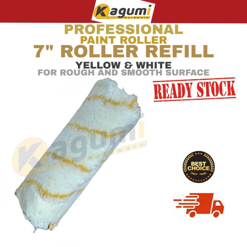 7" PAINT ROLLER REFILL / PENGGELEK CAT (FOR ROUGH & SMOOTH SURFACE ...