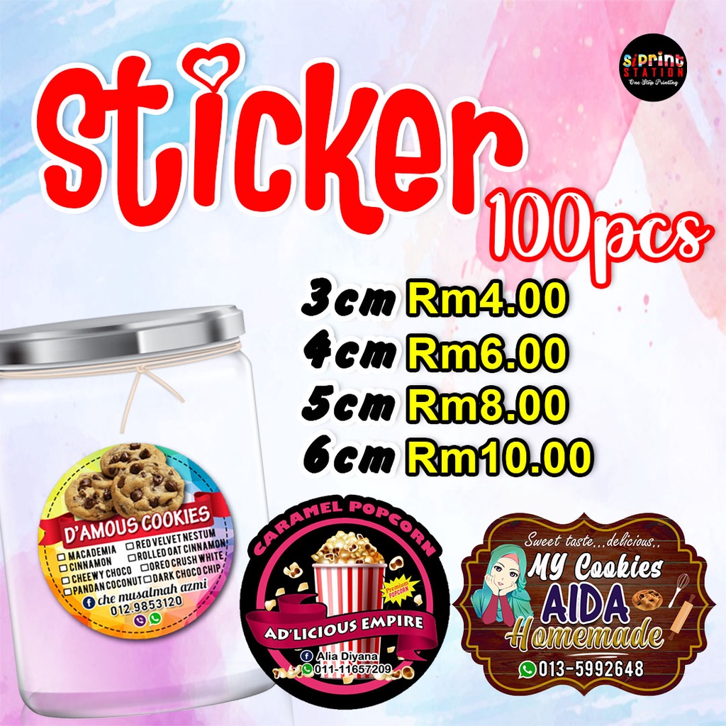 100pcs STICKER LABEL PRODUK /STICKER LABEL/ PRODUCT STICKER/ FOOD ...