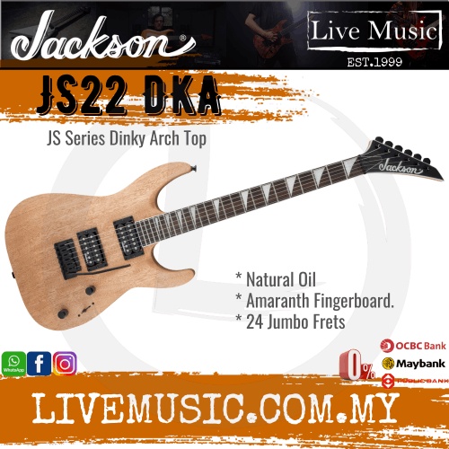 Jackson JS-22 - JS Series Dinky Arch Top Electric Guitar Amaranth ...