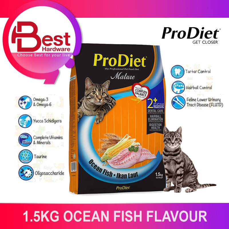 BEST HARDWARE - PRODIET DRY CAT FOOD OCEAN FISH FLAVOUR 1.5KG (PACK ...