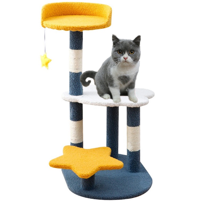 READY STOCK 3 Tier Mix Match Colorful Moon Star Cat Tree Tower Condo ...