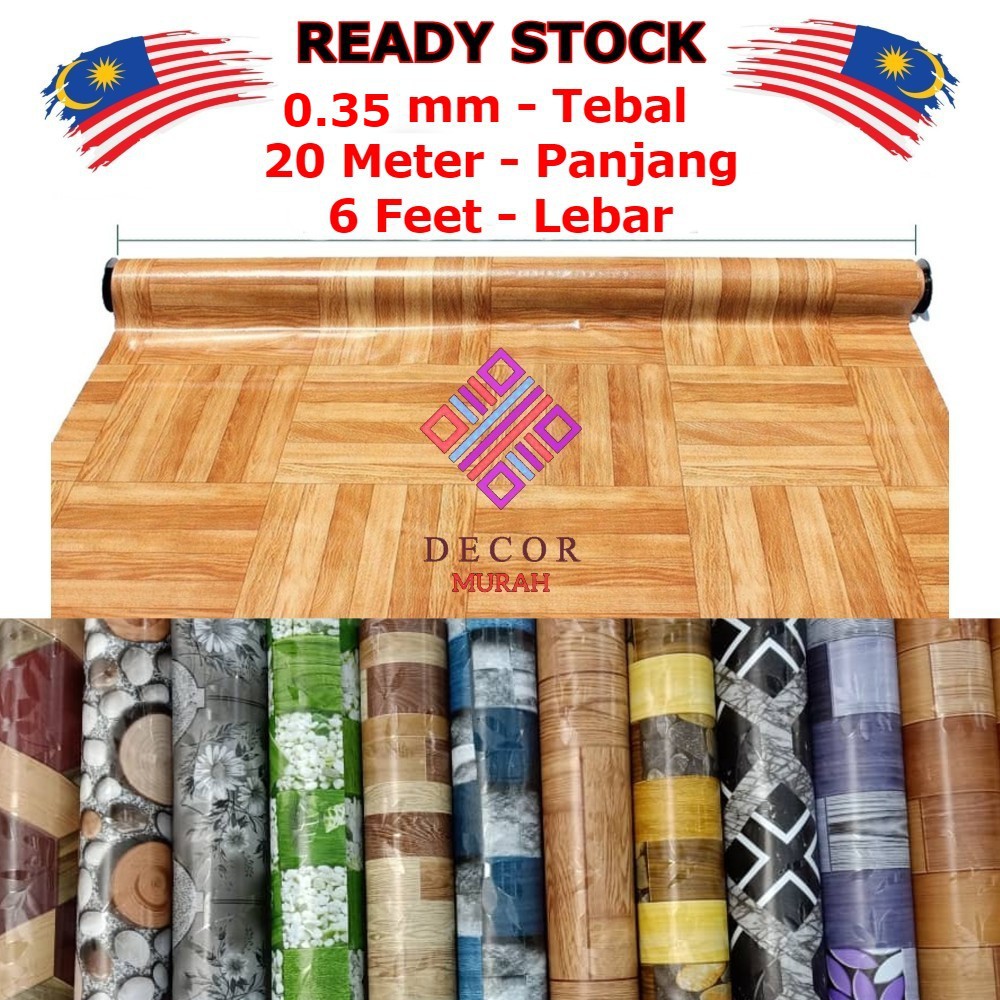 Tikar Getah Tebal 0.35mm ( 20m X 1.83m) Corak Baru - READY STOCK ...