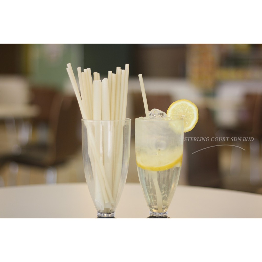 100% Organic Edible and Biodegradable Straw, Rice Straw, Disposable Eco ...