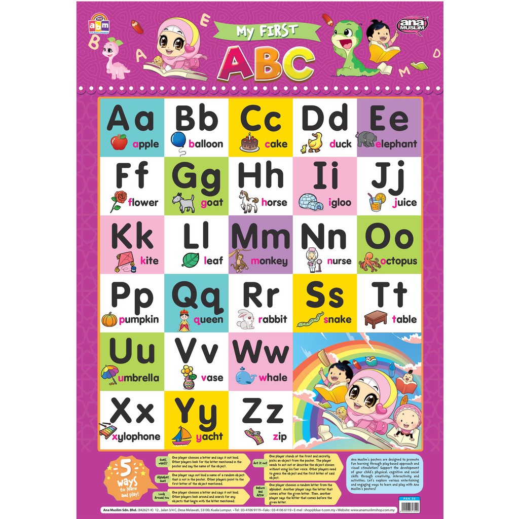 Ana Muslim - Poster My First ABC - Alat Bantuan Mengajar (ABM) Tadika ...